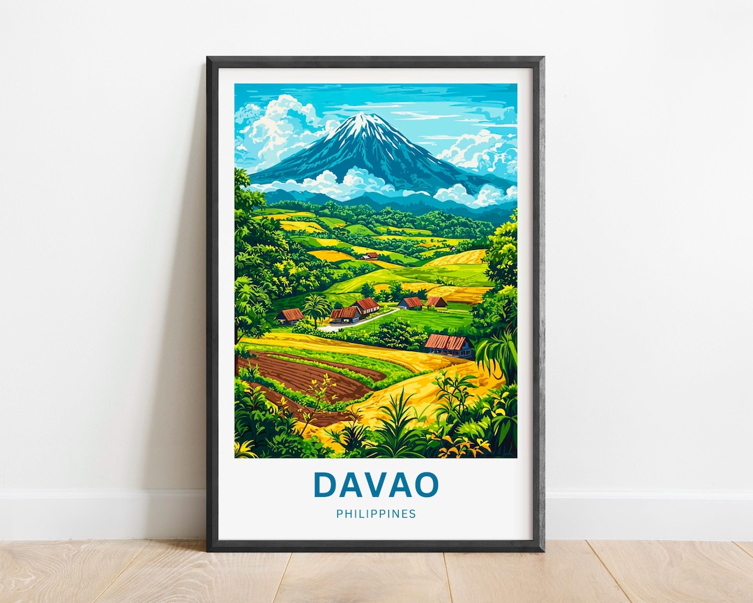 Davao Travel Print - Davao Poster, Philippines Wall Art, Framed Present ...