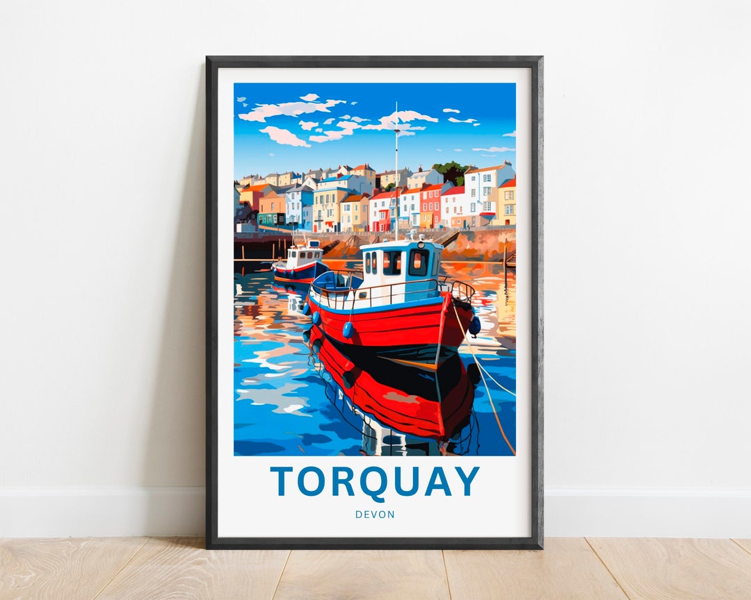 Torquay Travel Print Torquay Poster, Devon Wall Art, Framed Present ...