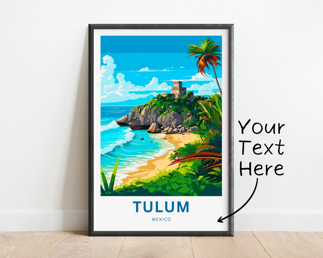 Personalized Tulum Riviera Maya Travel Print - Tulum Poster, Mexico ...