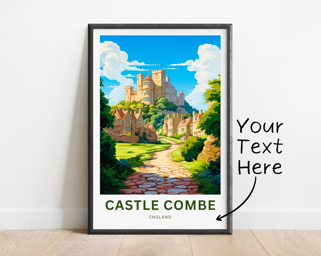 Personalized Castle Combe Travel Print - Castle Combe Poster, England ...