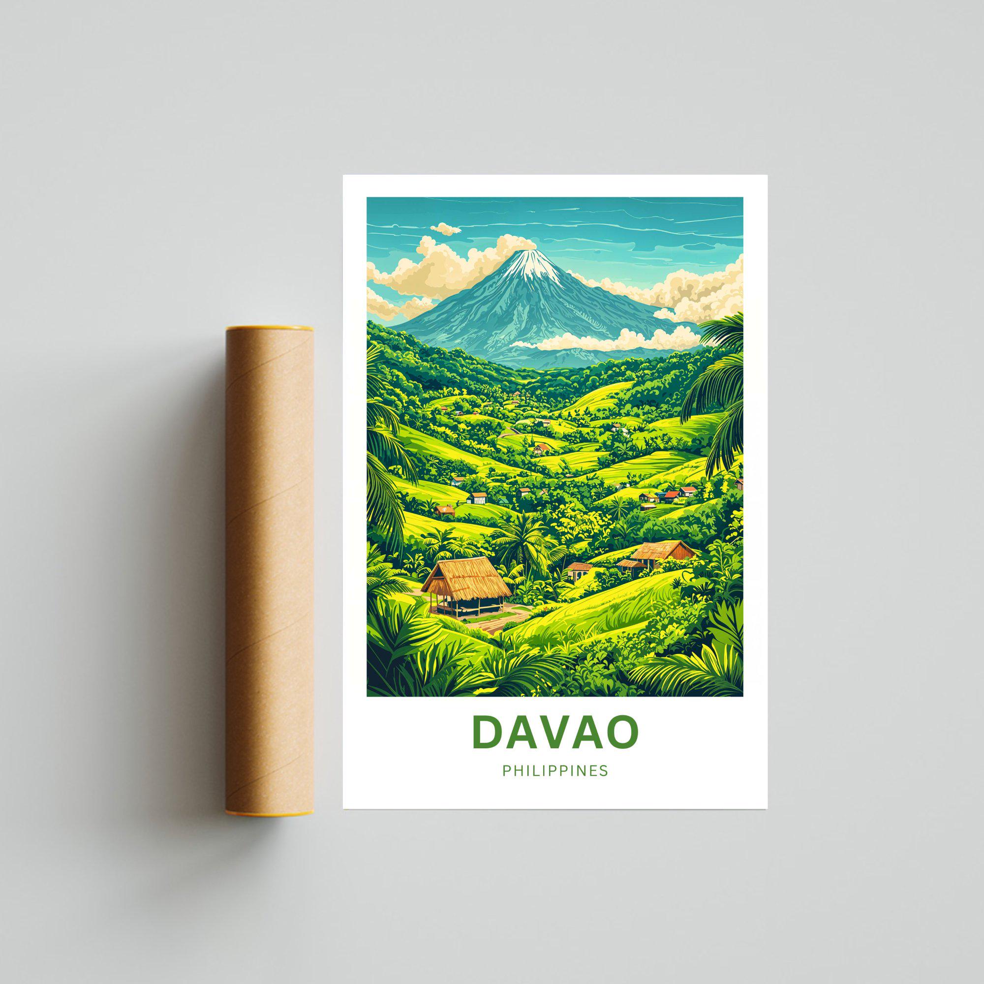 Davao Travel Print - Davao Poster, Philippines Wall Art, Framed Present ...