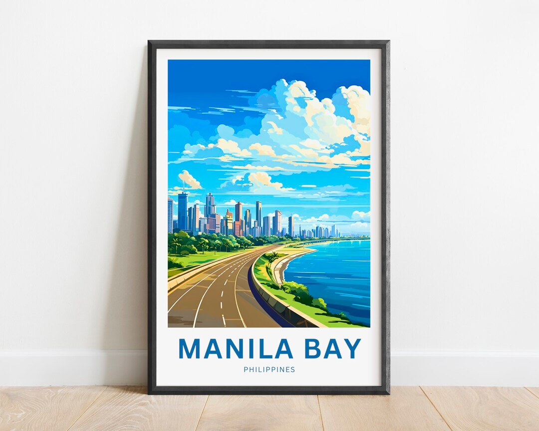 Manila Bay Travel Print - Manila Bay Poster, Philippines Wall Art ...