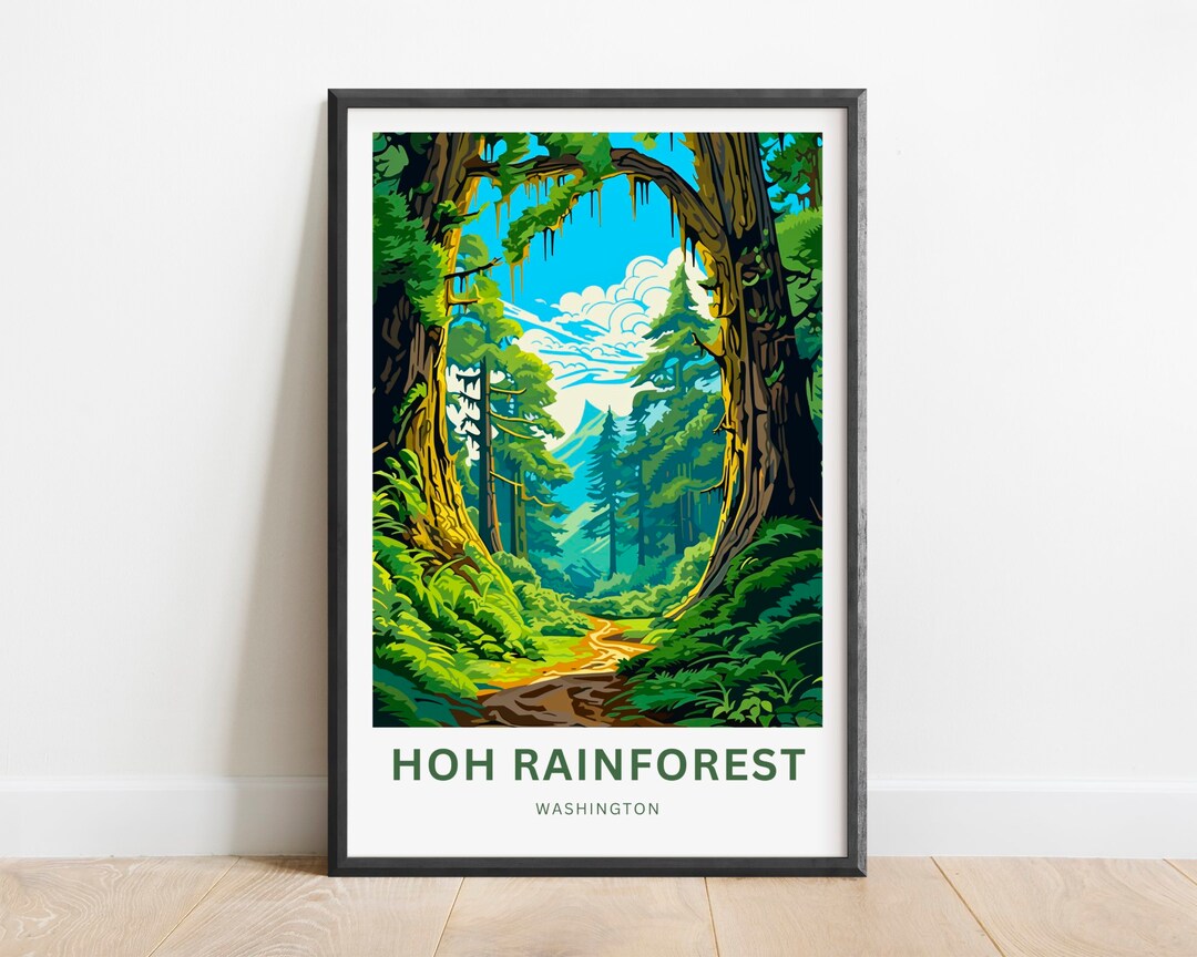 Hoh Rainforest Travel Print - Hoh Rainforest Poster, Olympic National ...