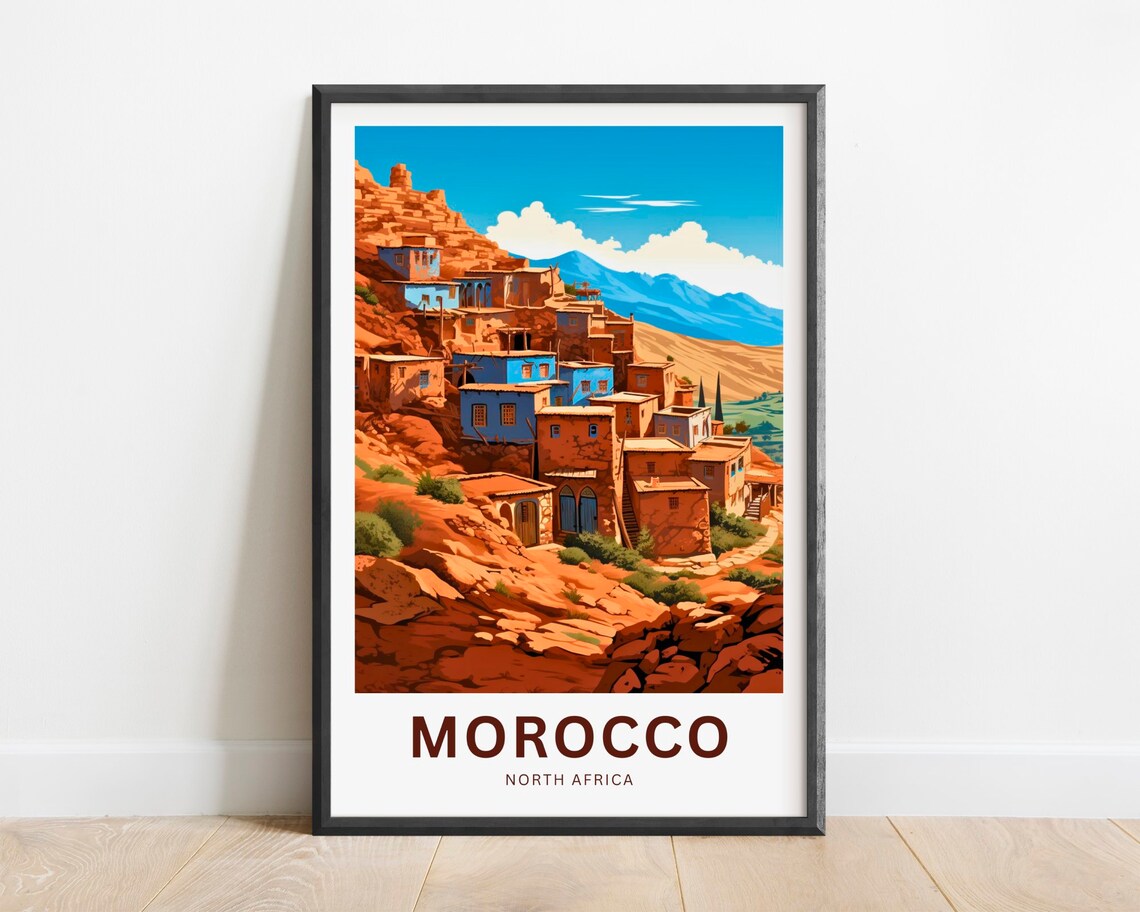 Morocco Travel Print Morocco Poster North Africa Wall Art - Etsy