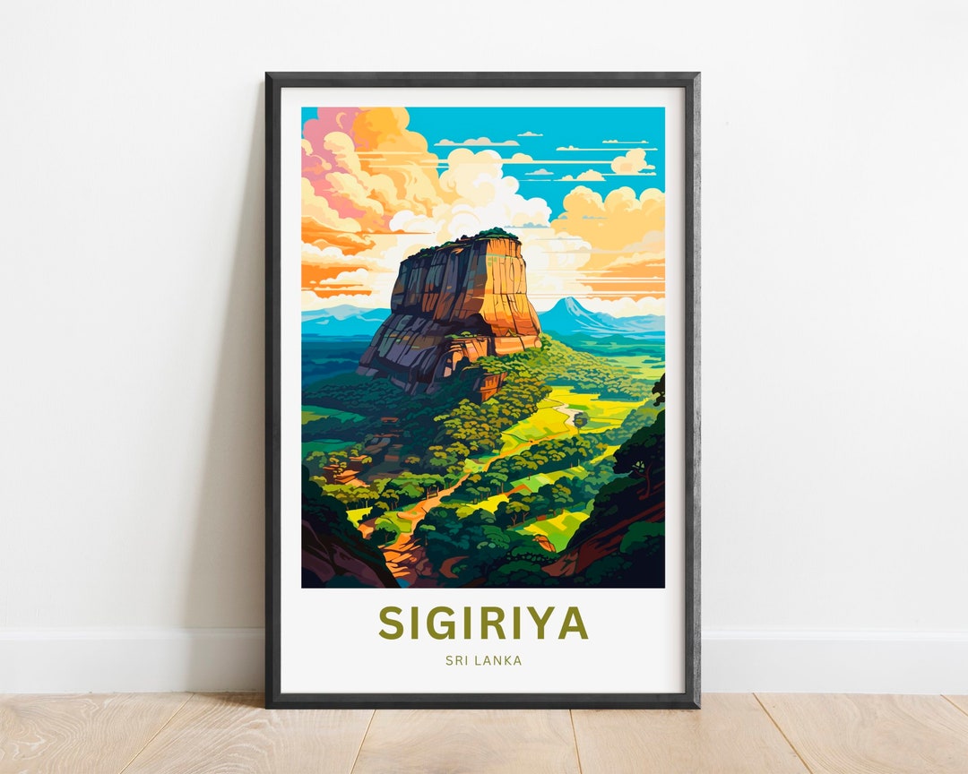 Sigiriya Travel Print - Sigiriya Poster, Sri Lanka Wall Art, Framed ...