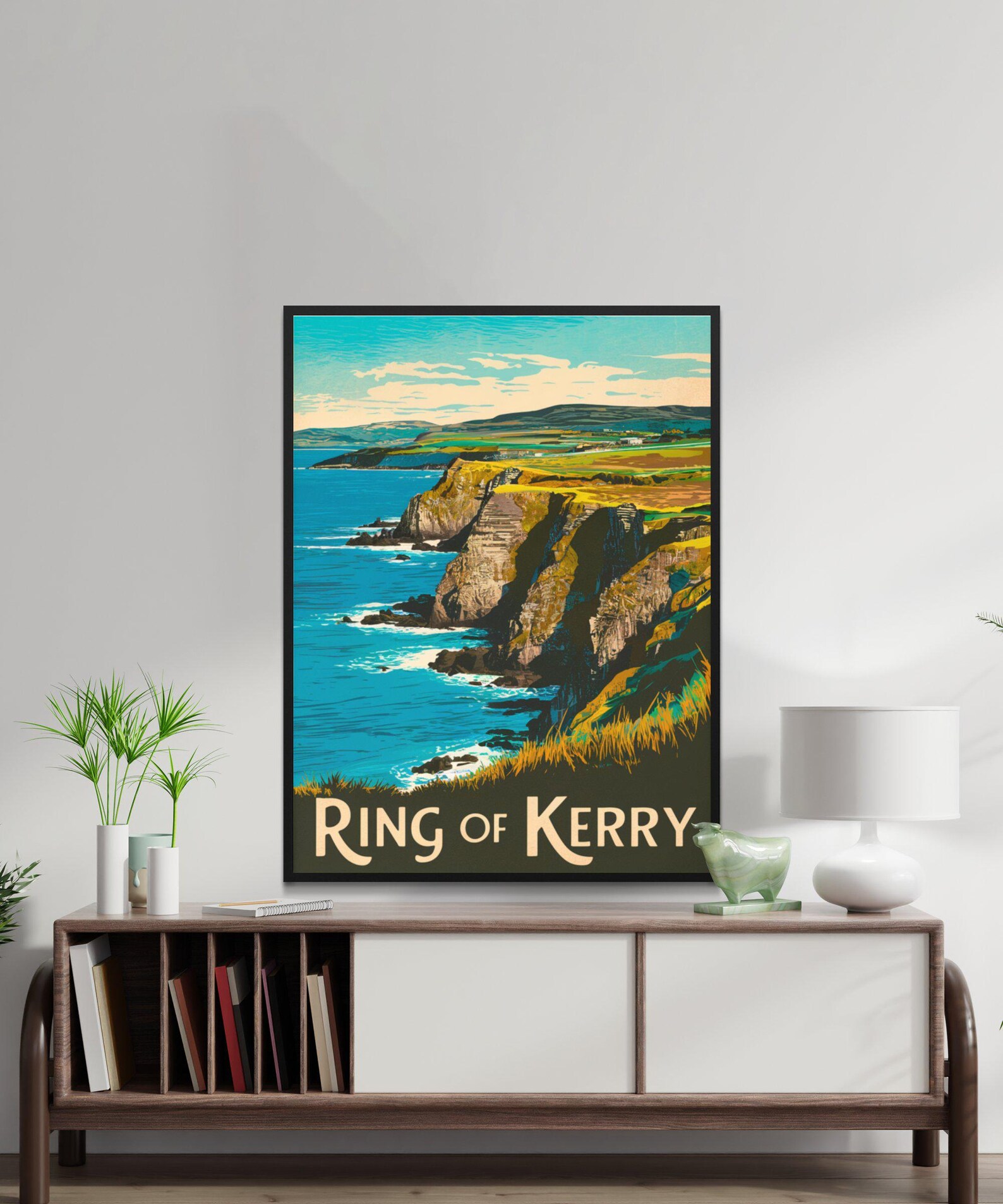 Ring of Kerry Vintage Travel Poster - Ring of Kerry Print, Ireland Wall ...