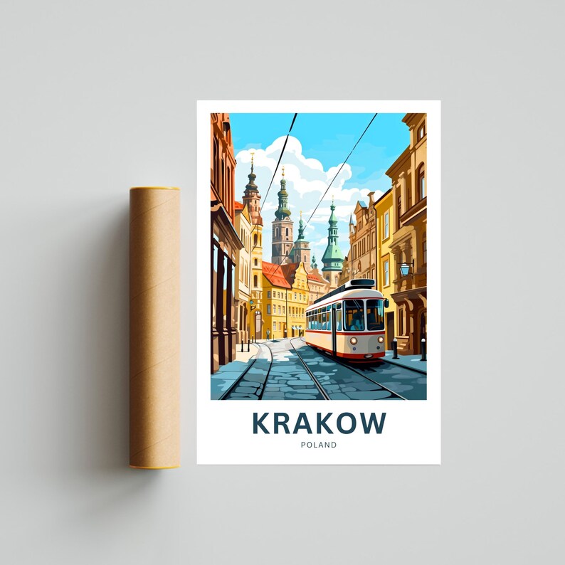 Krakow Travel Print - Krakow Poster, Poland Wall Art, Framed Present ...