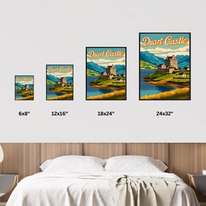 Duart Castle Vintage Travel Poster - Duart Castle Print, Scotland Wall ...