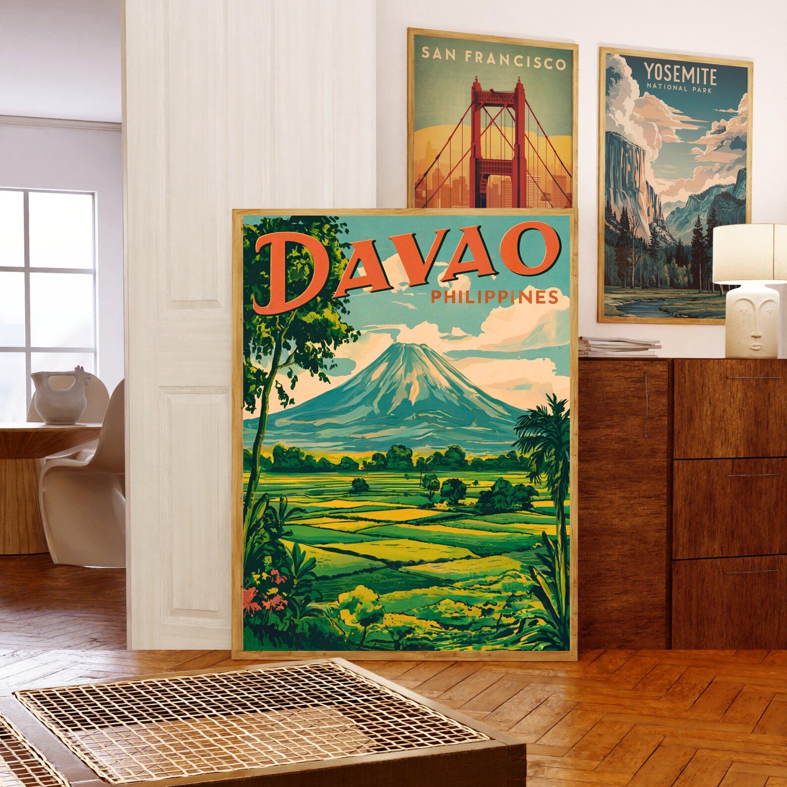 Davao Vintage Travel Poster - Davao Print, Philippines Wall Art, Framed ...