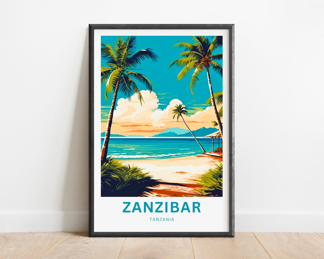Zanzibar Travel Print Zanzibar Poster, Tanzania Wall Art, Framed ...