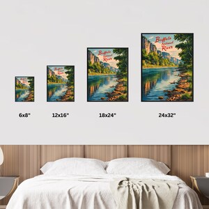 Buffalo River Vintage Travel Poster - Buffalo River Print, Arkansas ...
