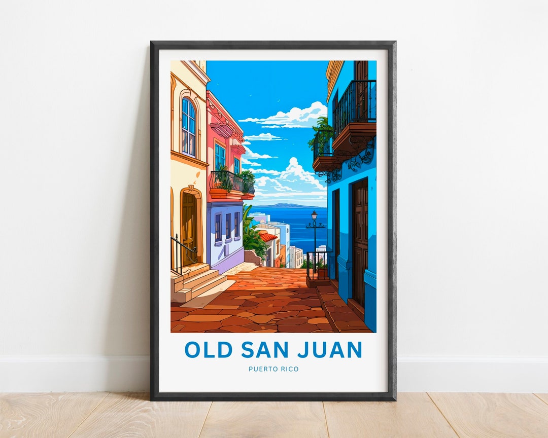 Old San Juan Travel Print - Old San Juan Poster, Puerto Rico Wall Art ...