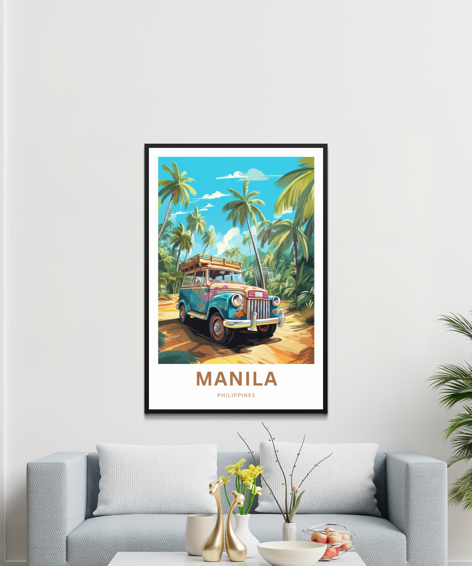 Manila Travel Print - Manila Poster, Philippines Wall Art, Framed ...