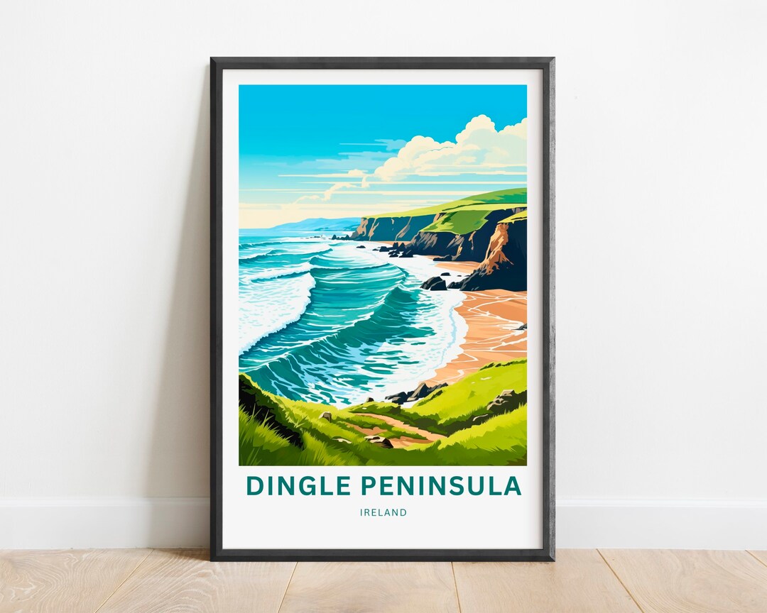 Dingle Peninsula Travel Print - Dingle Peninsula Poster, Ireland Wall ...