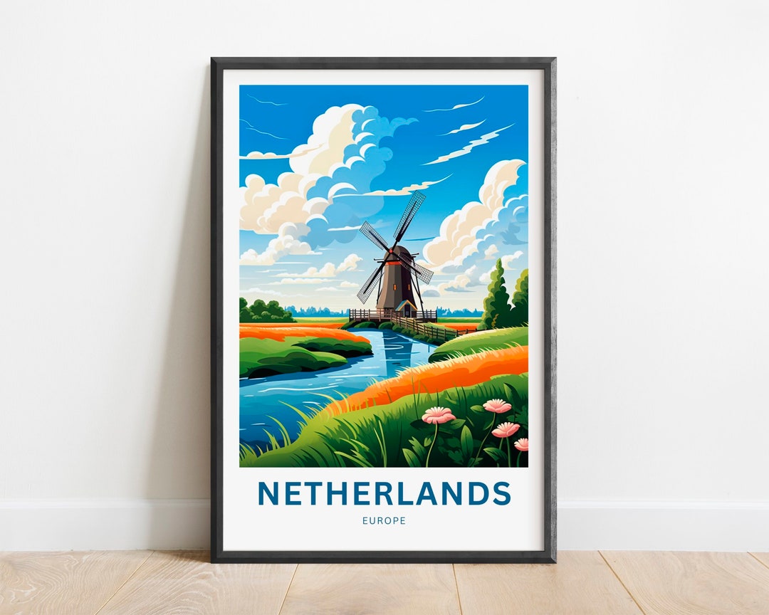 Netherlands Travel Print - Netherlands Poster, Europe Wall Art, Framed ...