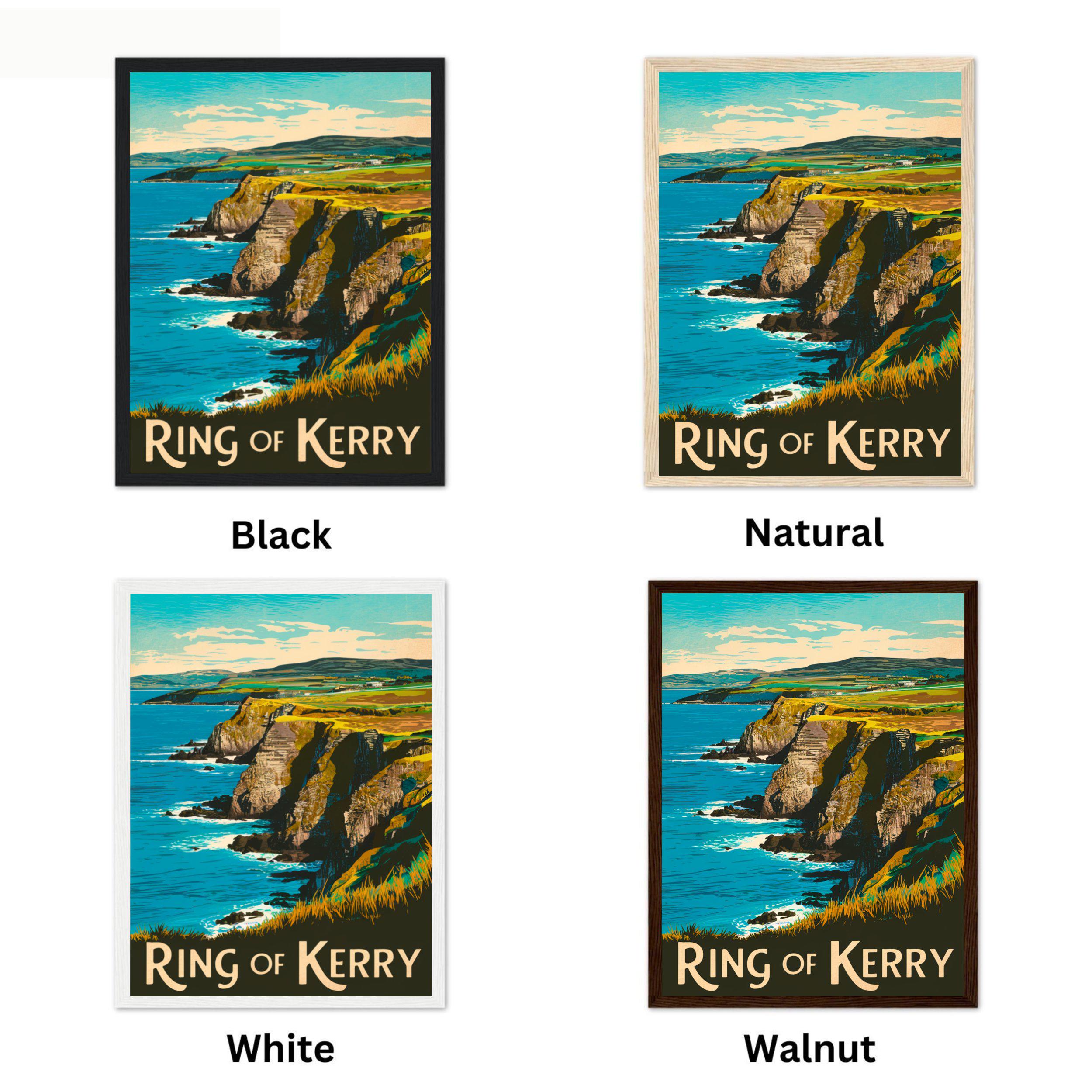 Ring of Kerry Vintage Travel Poster - Ring of Kerry Print, Ireland Wall ...