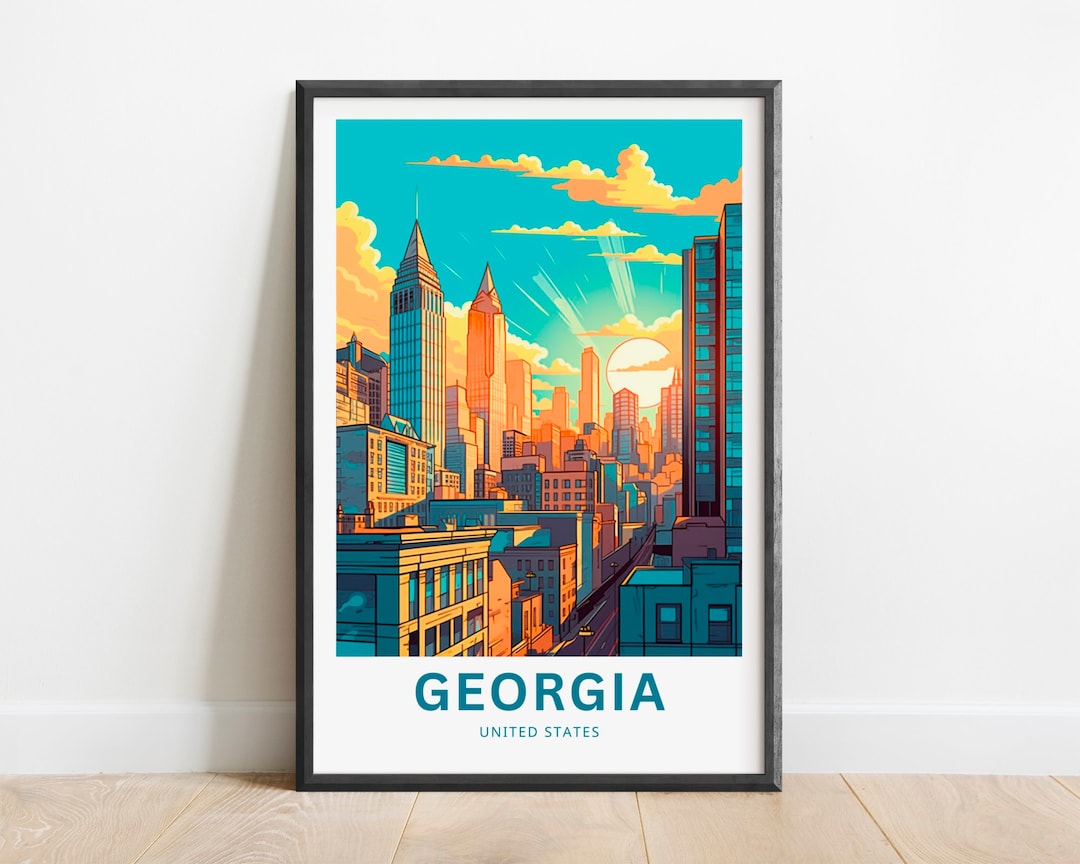 Georgia Travel Print Georgia Poster, United States Wall Art, Framed ...