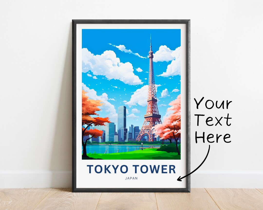 Personalized Tokyo Tower Travel Print - Tokyo Tower, Japan Wall Art ...