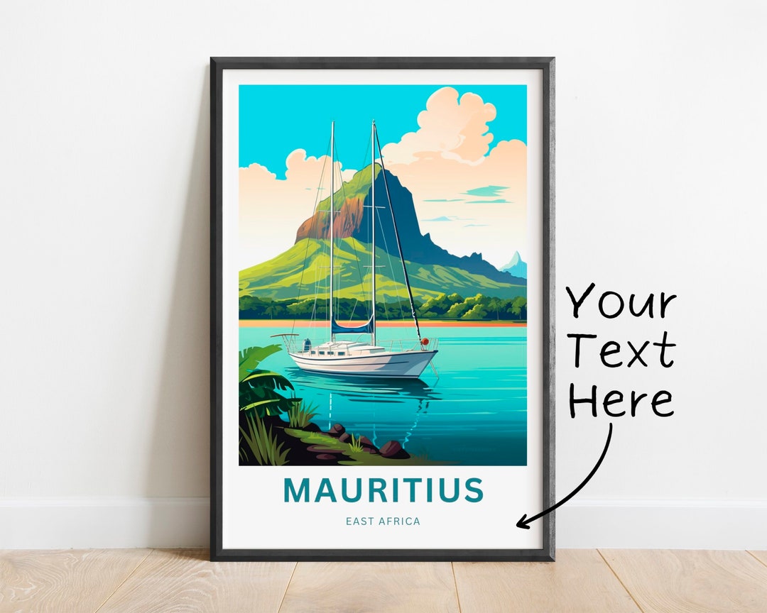 Personalized Mauritius Travel Print - Mauritius Poster, Africa Wall Art ...