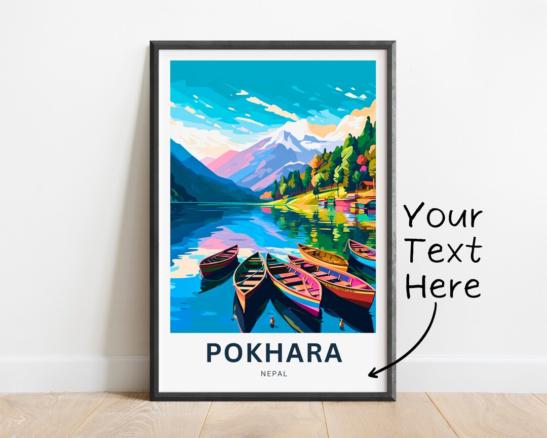 Personalized Pokhara Travel Print - Pokhara Poster, Nepal Wall Art ...
