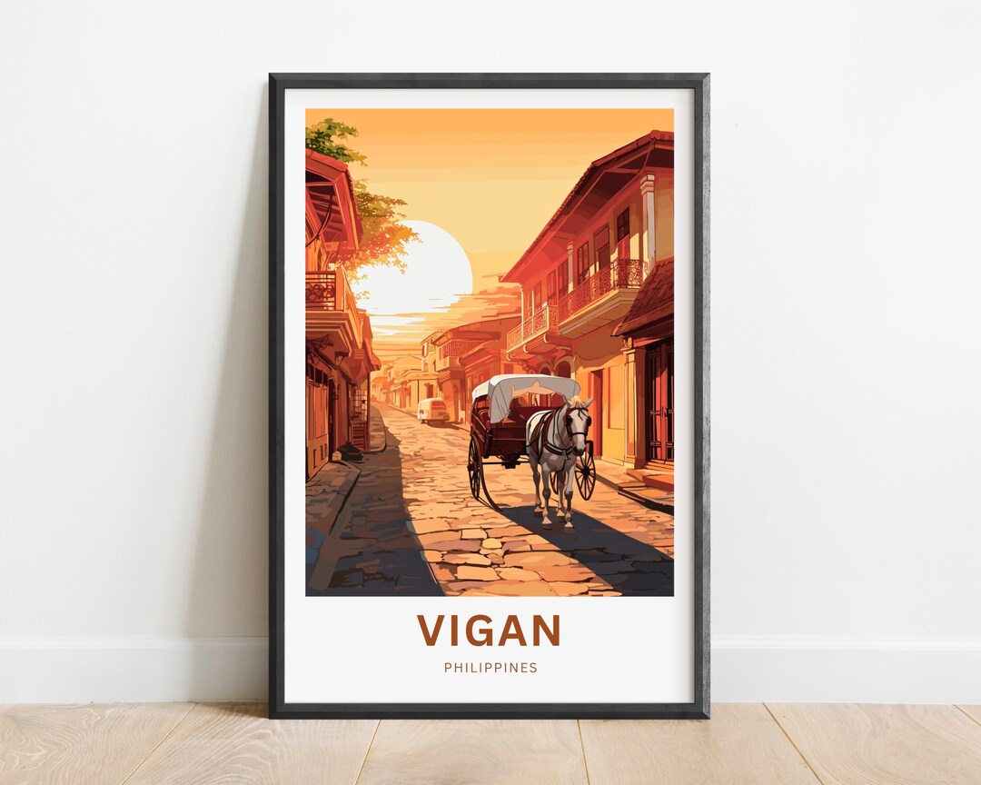 Vigan Travel Print - Vigan Poster, Philippines Wall Art, Framed Present ...