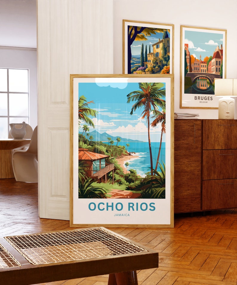 Ocho Rios Travel Print - Ocho Rios Poster, Jamaica Wall Art, Framed ...