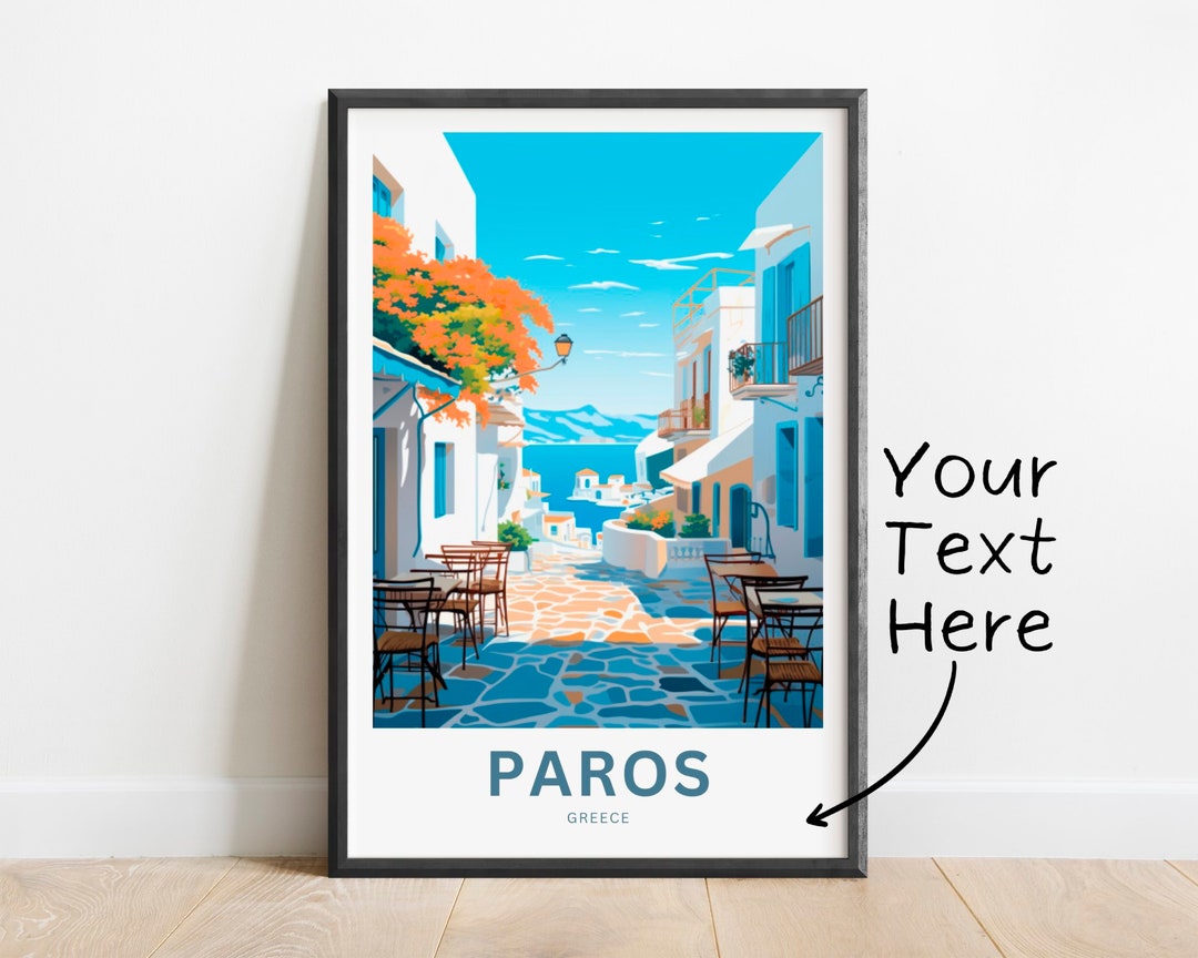 Personalized Paros Island Travel Print - Paros Island Poster, Greece ...