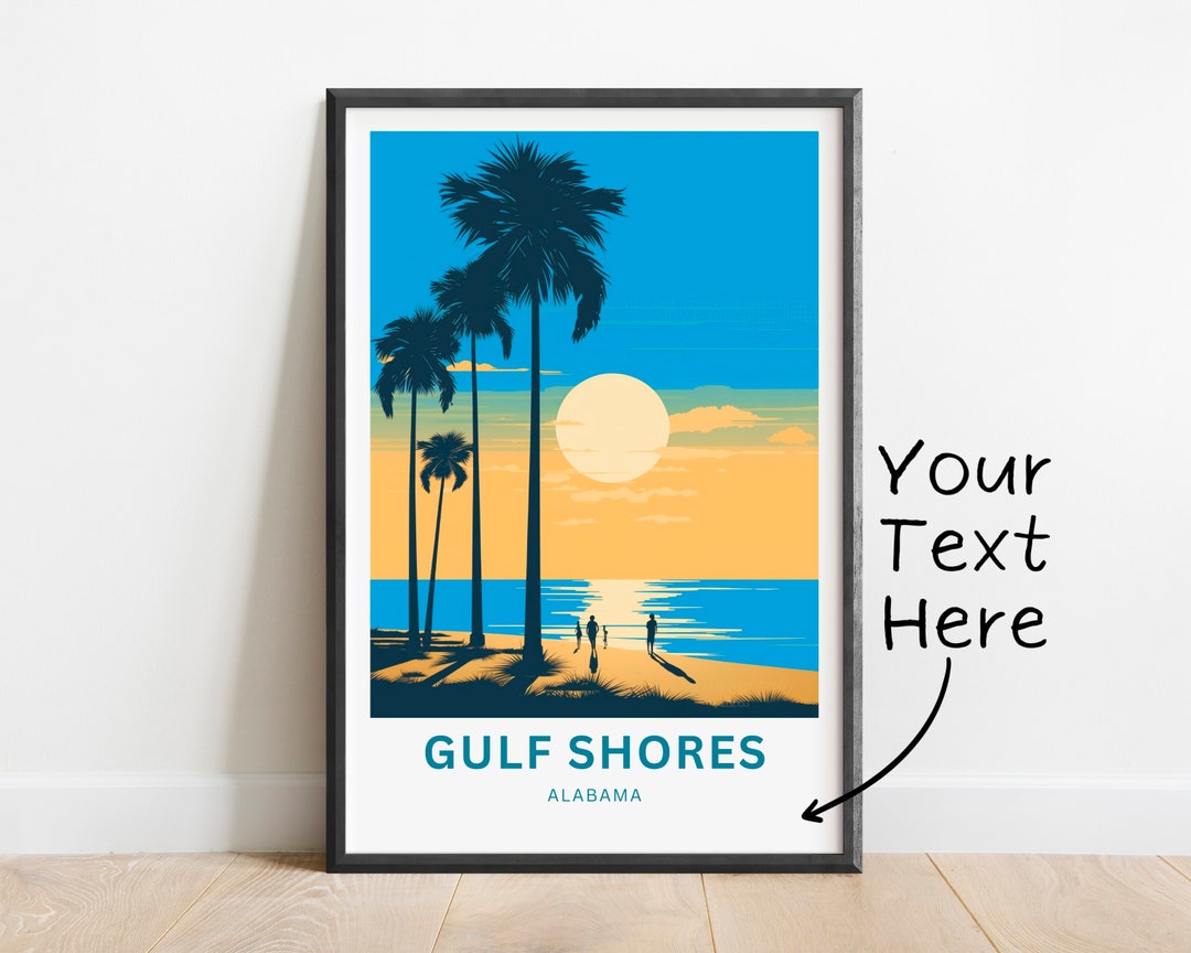 Personalized Gulf Shores Travel Print - Gulf Shores Poster, Alabama ...