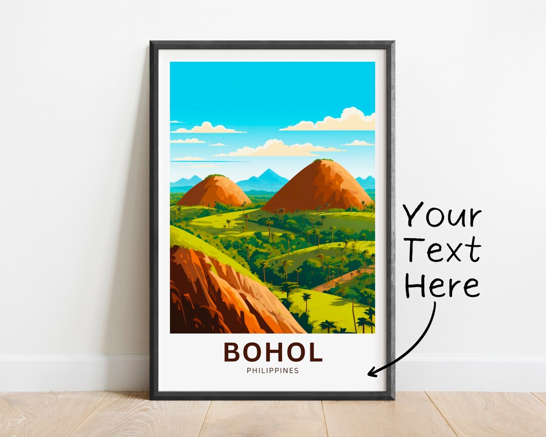 Personalized Bohol Travel Print - Bohol Poster, Philippines Wall Art ...