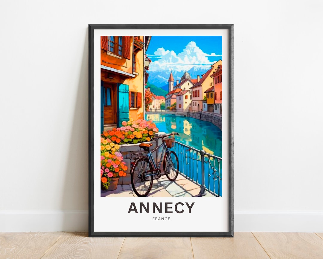 Annecy Travel Print - Annecy Poster, France Wall Art, Framed Present ...