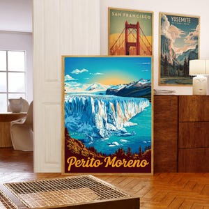 Perito Moreno Glacier Vintage Travel Poster - Perito Moreno Glacier ...