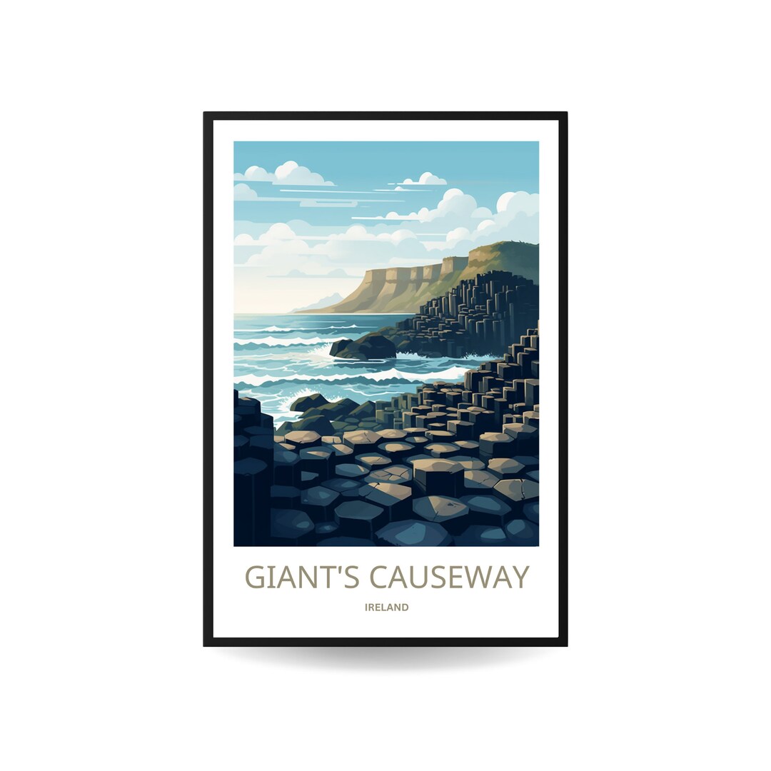 The Giant's Causeway Print | Ireland Wall Art | Travel Poster | Wild ...