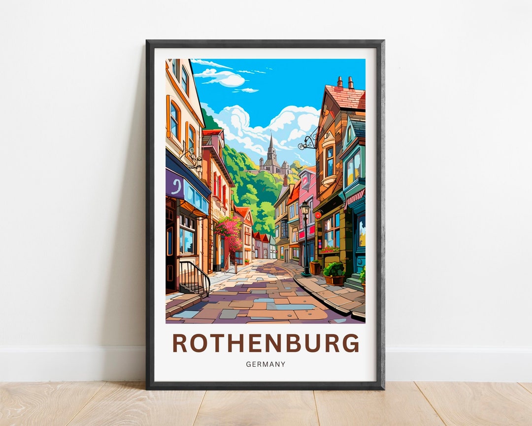 Rothenburg Travel Print Rothenburg Poster, Germany Wall Art, Framed ...