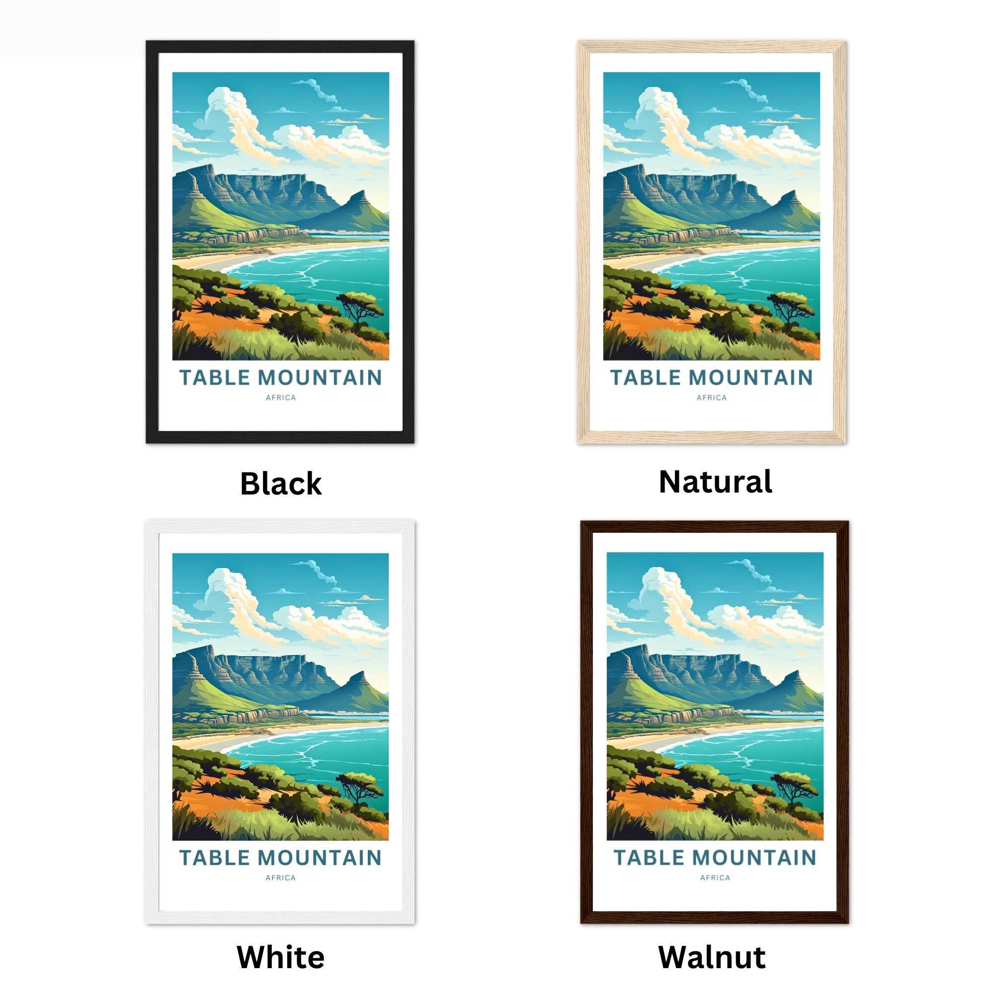 Table Mountain Travel Print Table Mountain Poster Africa - Etsy