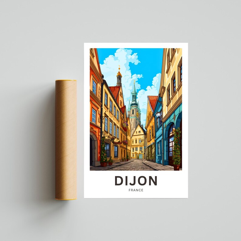 Dijon Travel Print - Dijon Poster, France Wall Art, Framed Present ...