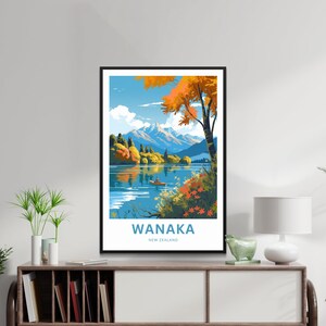 Wanaka Travel Print - Wanaka Poster, New Zealand Wall Art, Framed ...
