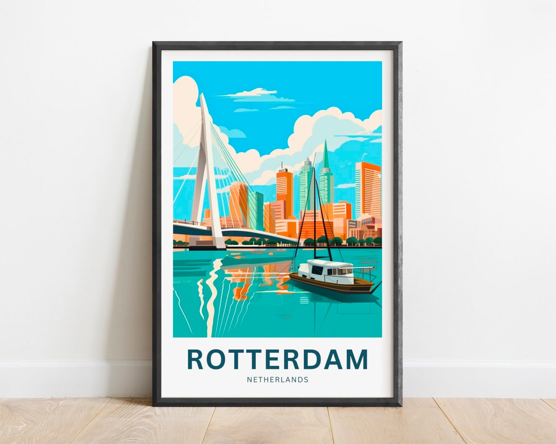 Rotterdam Travel Print Rotterdam Poster, Netherlands Wall Art, Framed ...