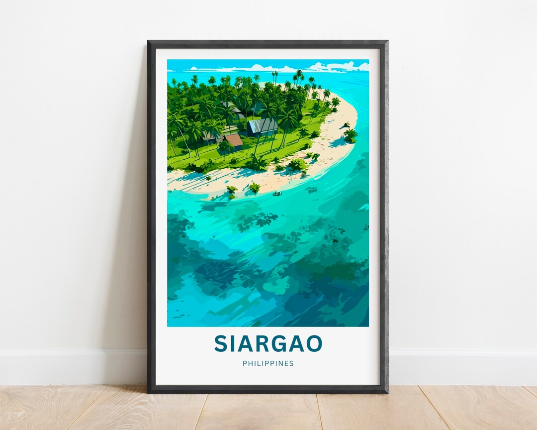 Siargao Travel Print - Siargao Poster, Philippines Wall Art, Framed ...