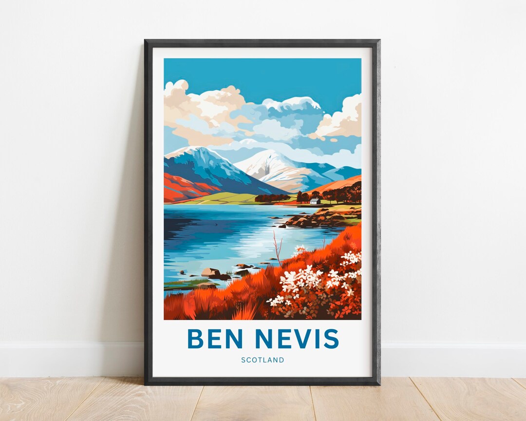 Ben Nevis Travel Print - Ben Nevis Poster, Scotland Wall Art, Framed ...