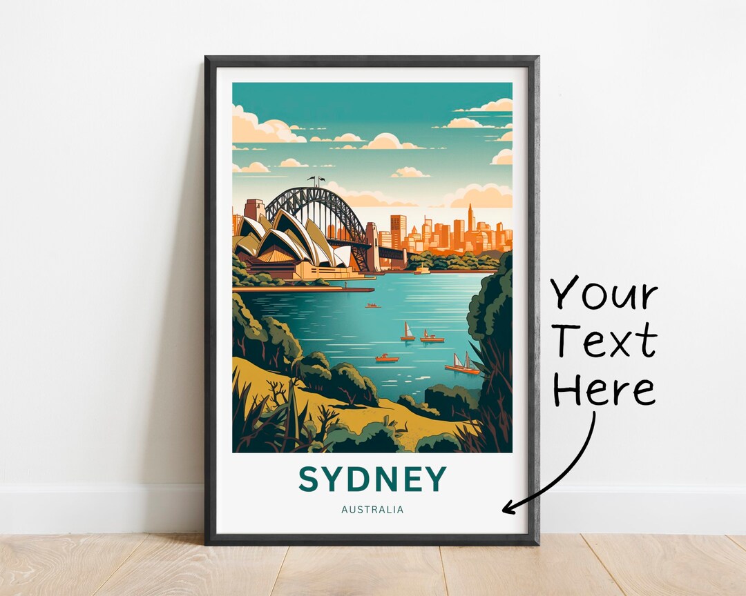 Personalized Sydney Travel Print - Sydney Poster, Australia Wall Art ...