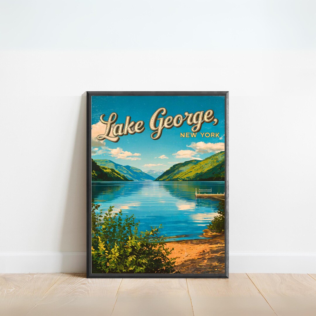 Lake George Vintage Travel Poster - Lake George Print, New York Wall ...