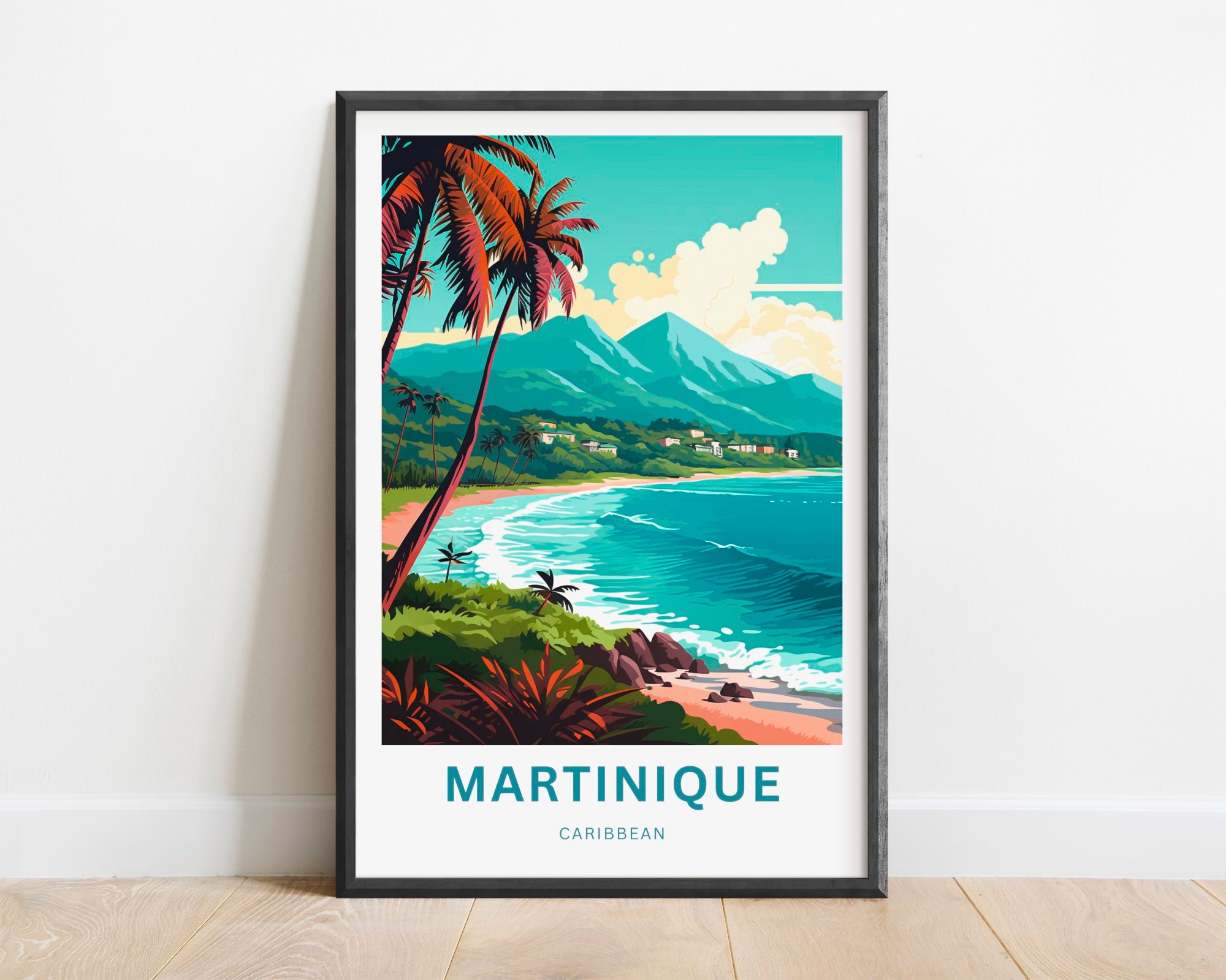 Martinique Travel Print Martinique Poster, Caribbean Wall Art, Framed ...