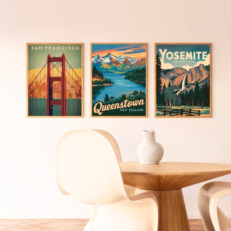 Queenstown Vintage Travel Poster - Queenstown Print, New Zealand ...