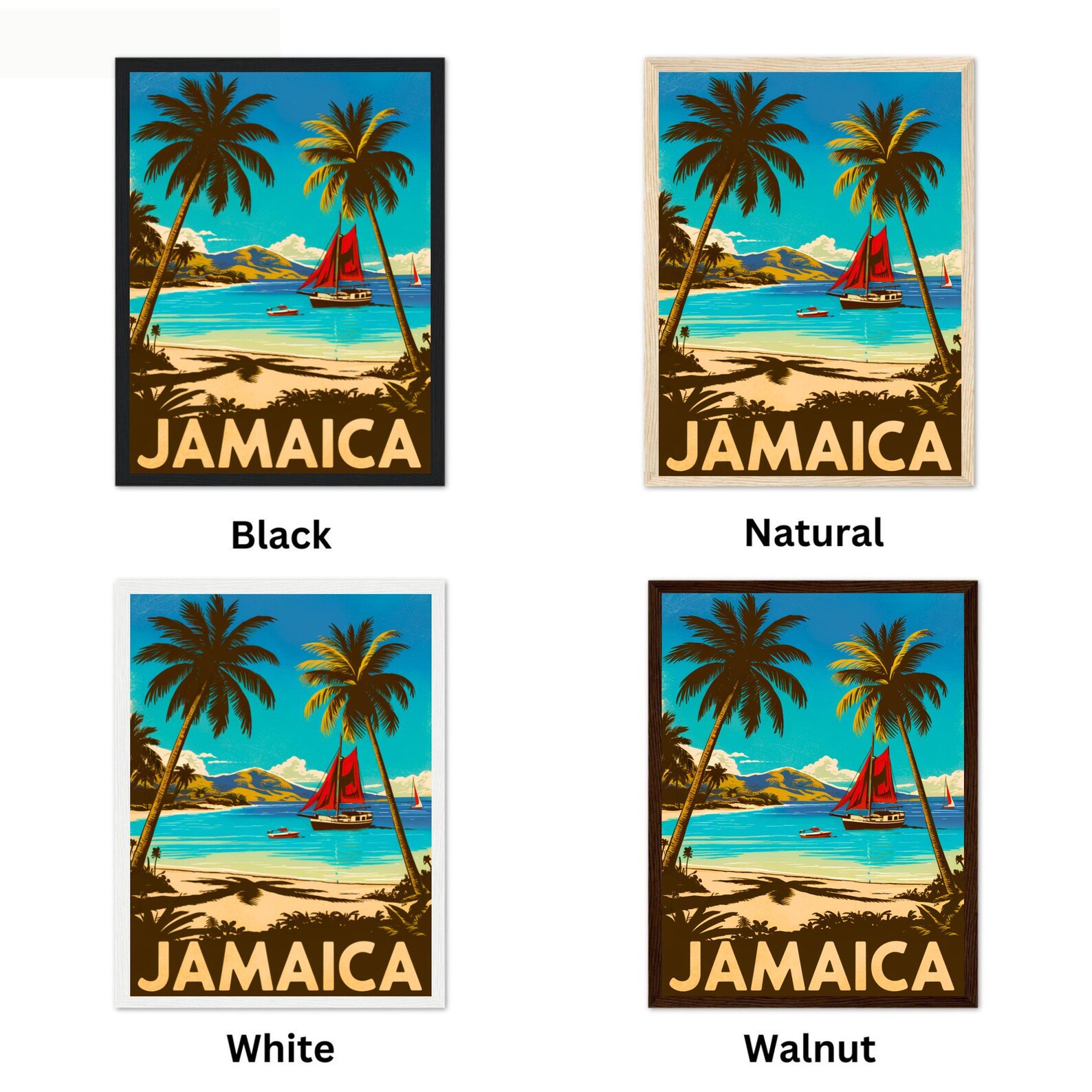 Jamaica Vintage Travel Poster - Jamaica Print, Caribbean Wall Art ...