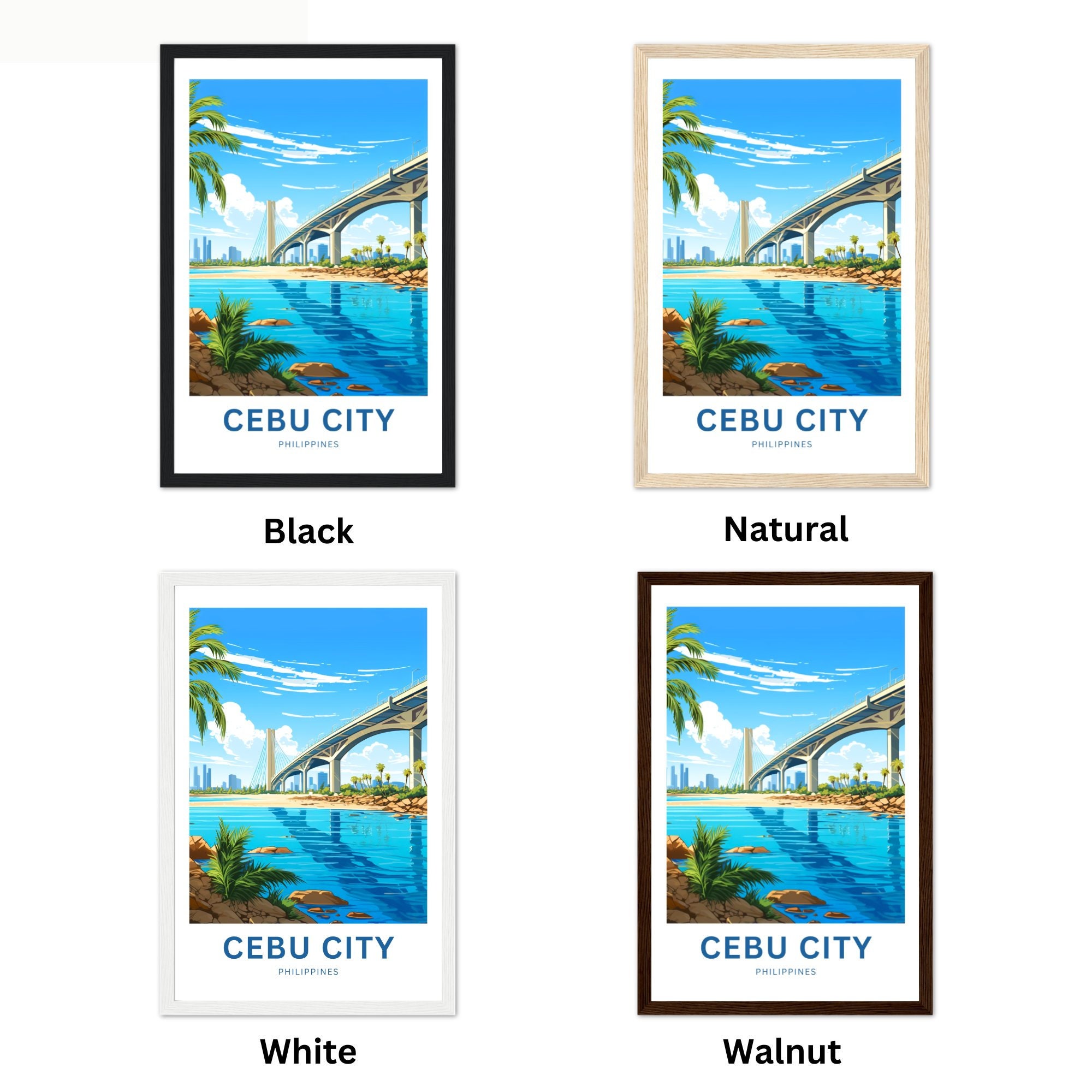 Personalized Cebu City Travel Print - Cebu City Poster, Philippines ...