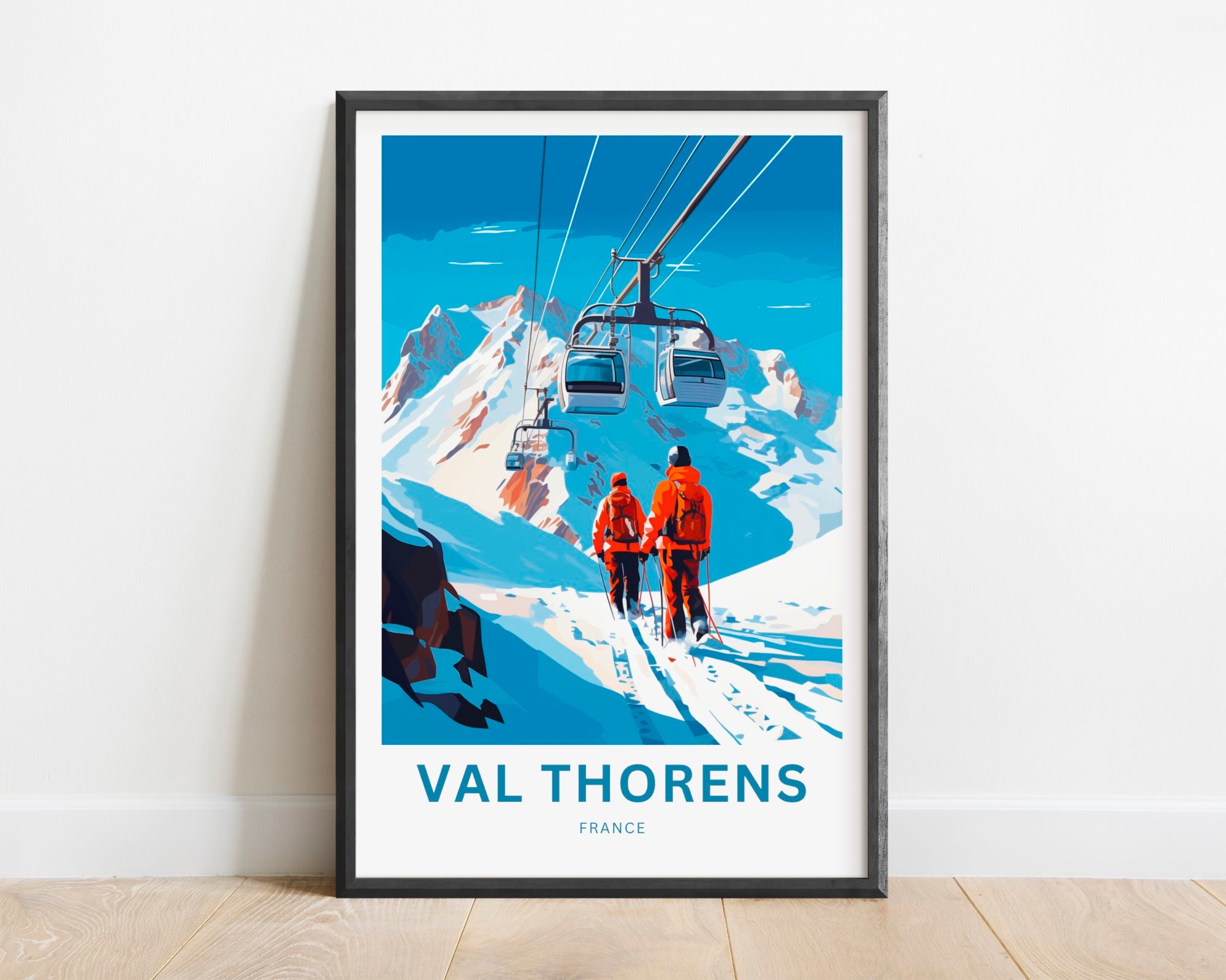 Val Thorens Travel Print Val Thorens Poster, France Wall Art, Framed ...