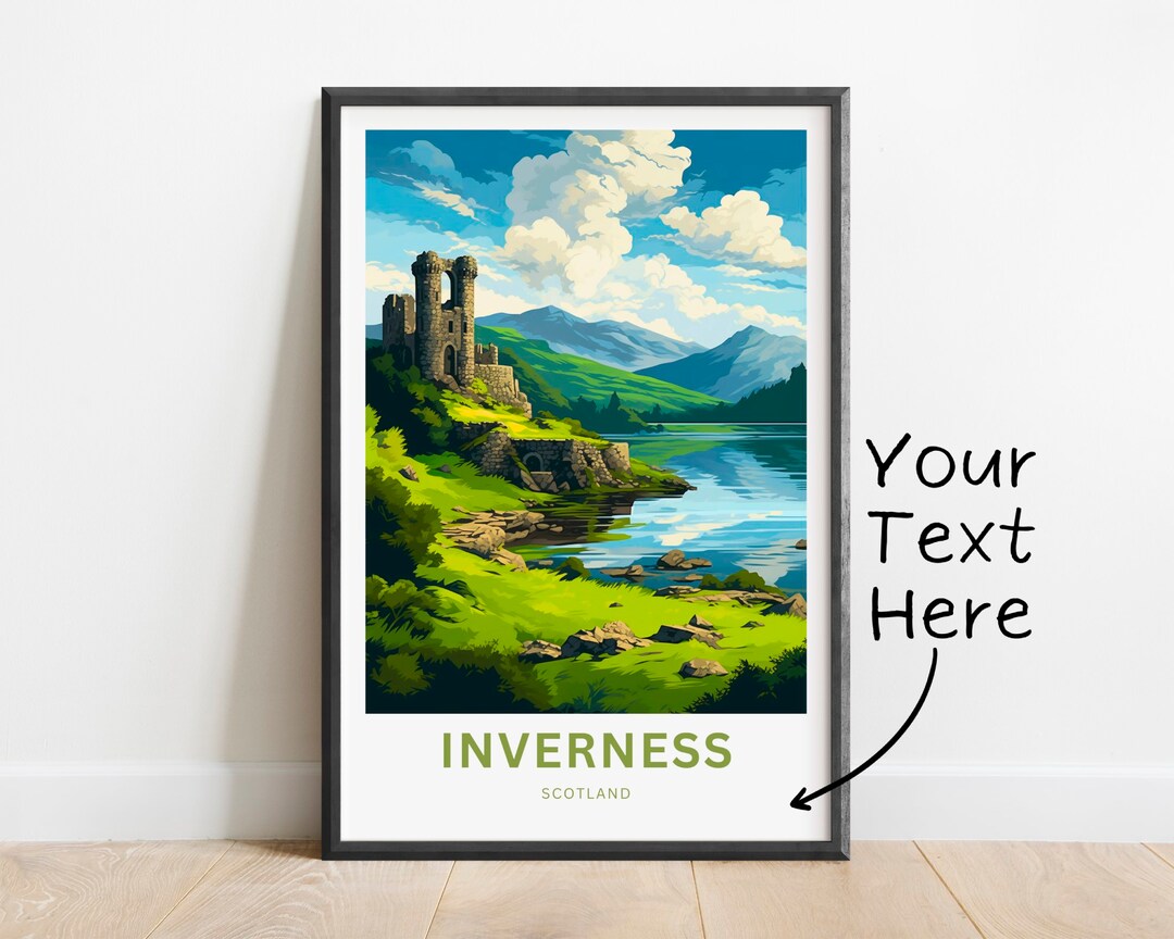 Personalized Inverness Travel Print Inverness Poster, Scotland Wall Art ...