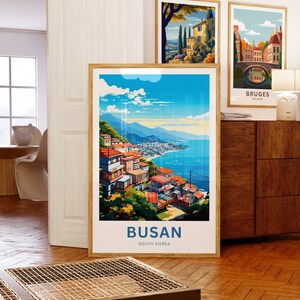 Busan Travel Print - Busan Poster, South Korea Wall Art, Framed Present ...