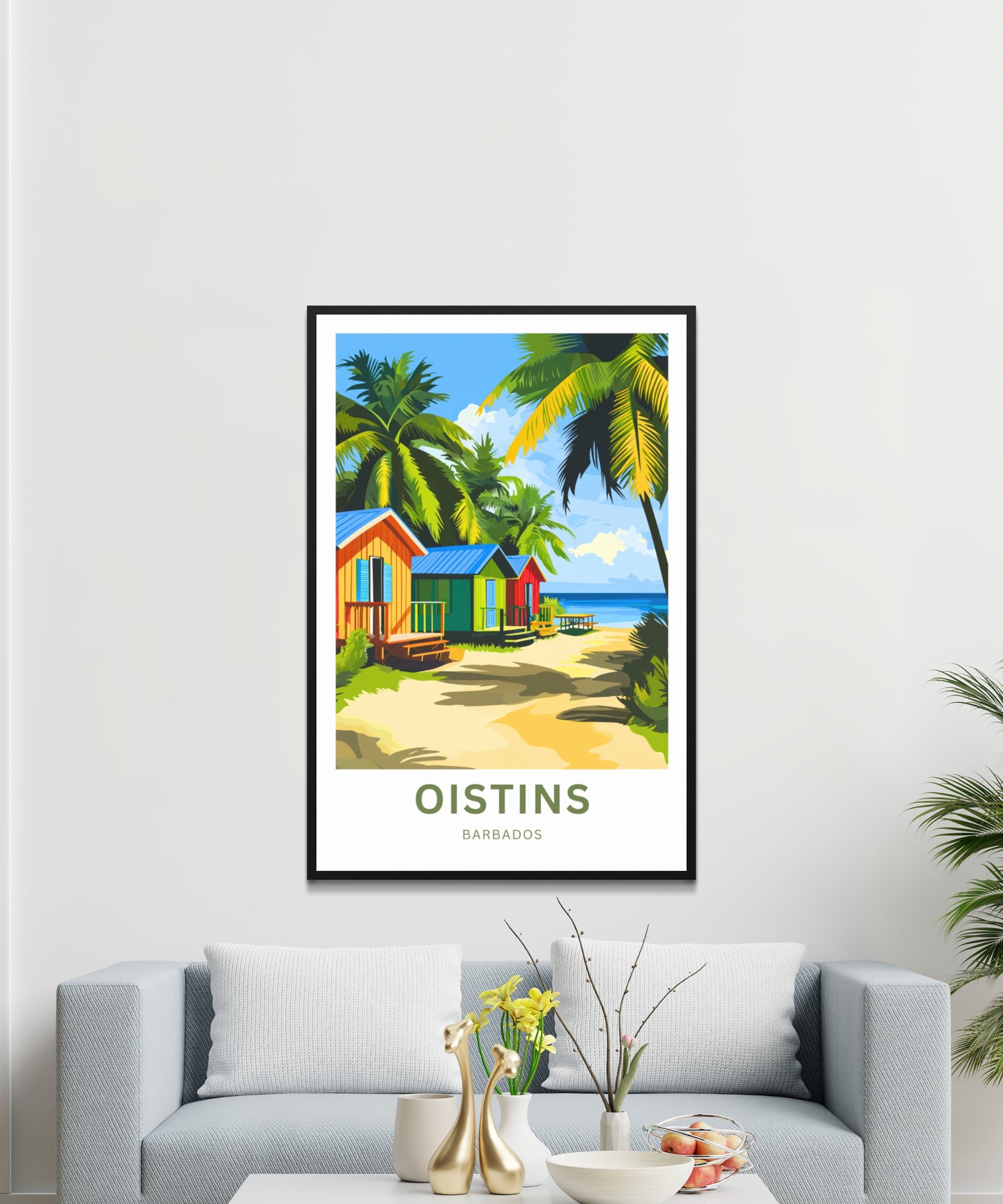 Oistins Travel Print - Oistins Poster, Barbados Wall Art, Framed ...