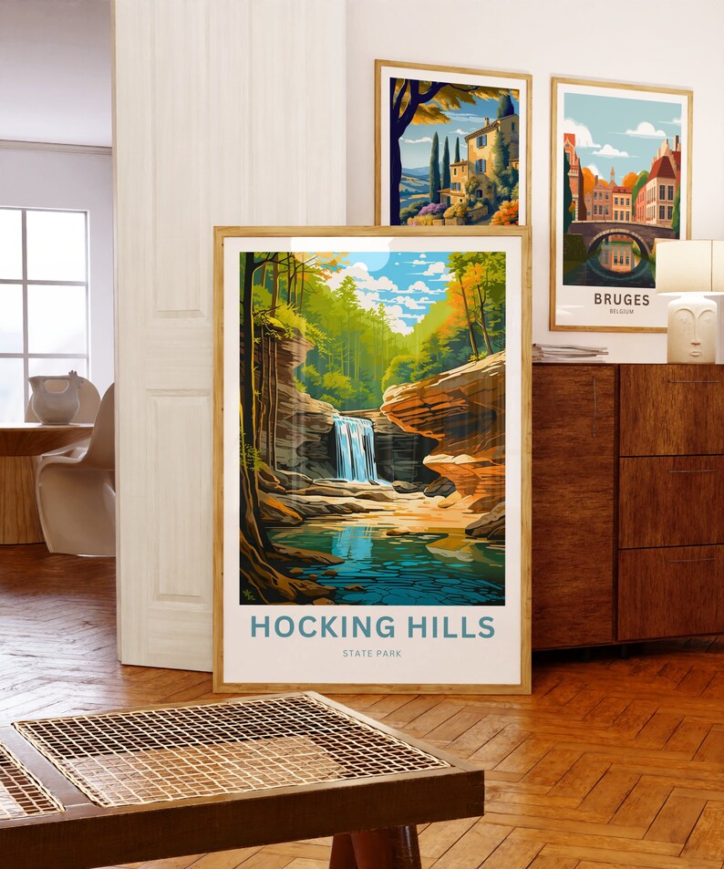 Hocking Hills Travel Print Hocking Hills State Park Poster, Florida ...